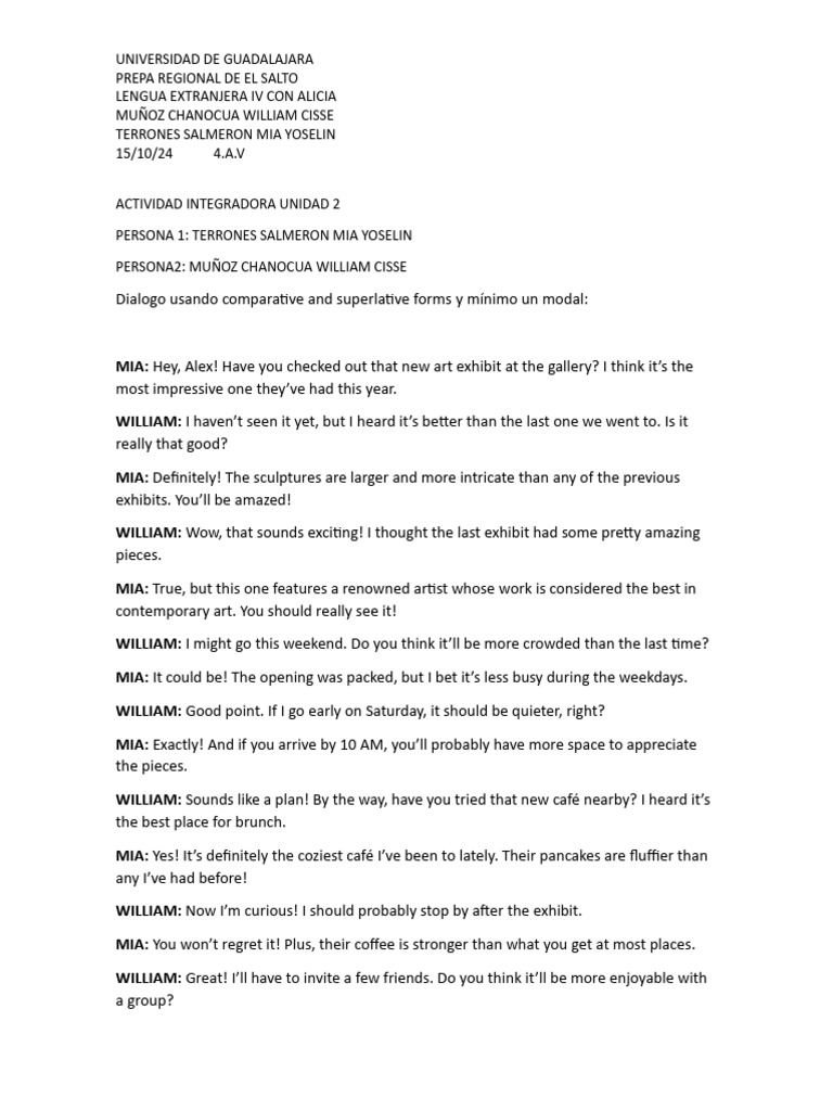 U2 Act - Int.2 Escrito Munoz Chanocua William Cisse | PDF