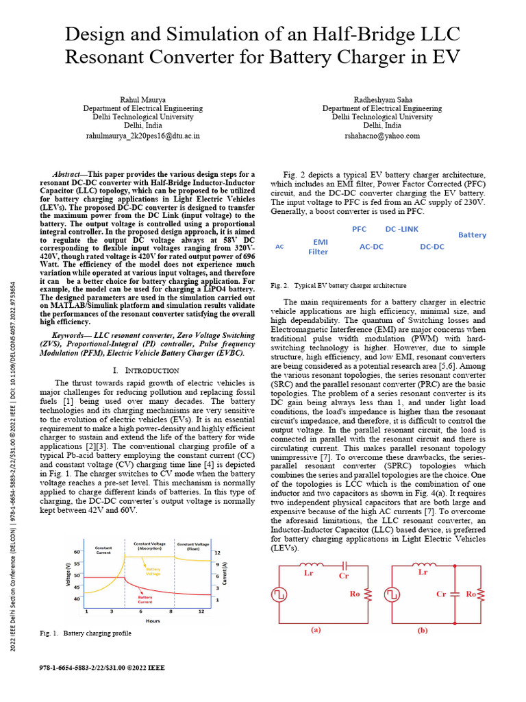 Design and Simulation of An Half-Bridge LLC Resonant Converter For ...