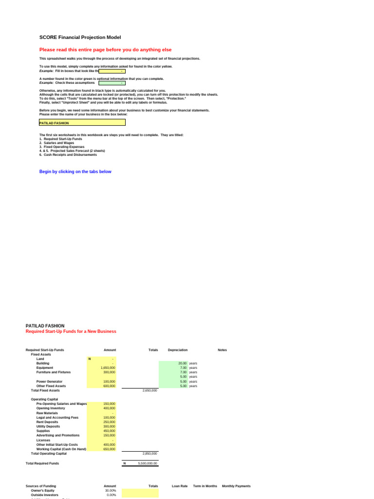 Financial Plan Template | PDF | Debits And Credits | Equity (Finance)