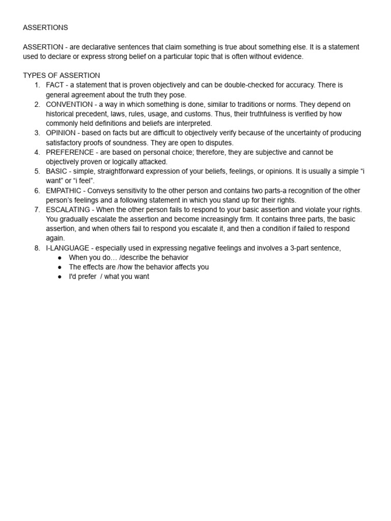 Understanding Types of Assertions | PDF