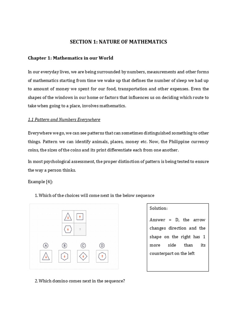 Understanding Patterns in Mathematics | PDF | Money | Mathematics