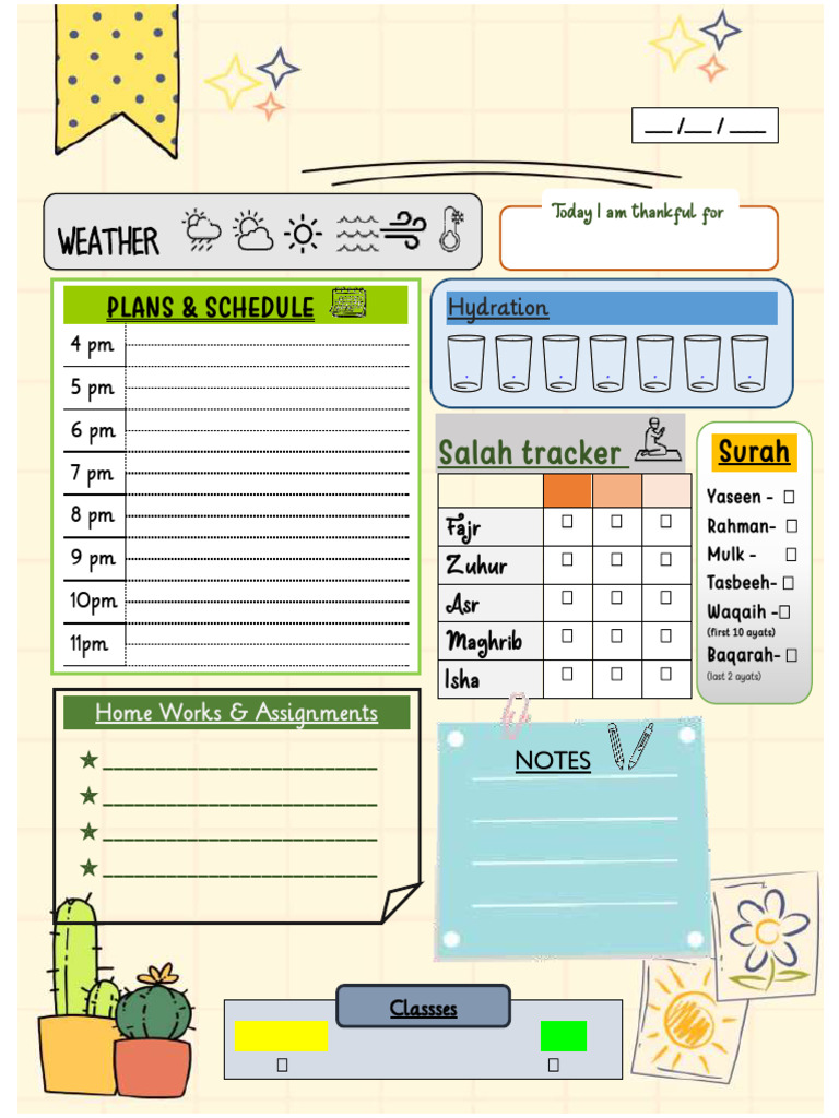 Daily Planner - Thursday | PDF