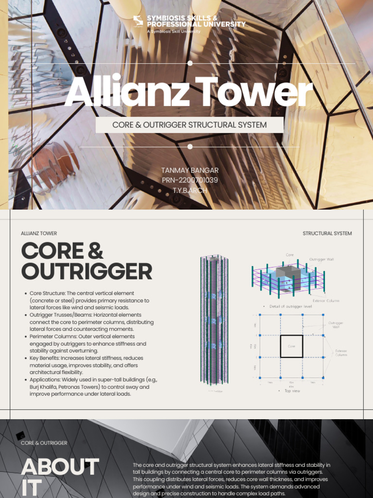 Allianz Tower: Core & Outrigger System | PDF | Truss | Concrete