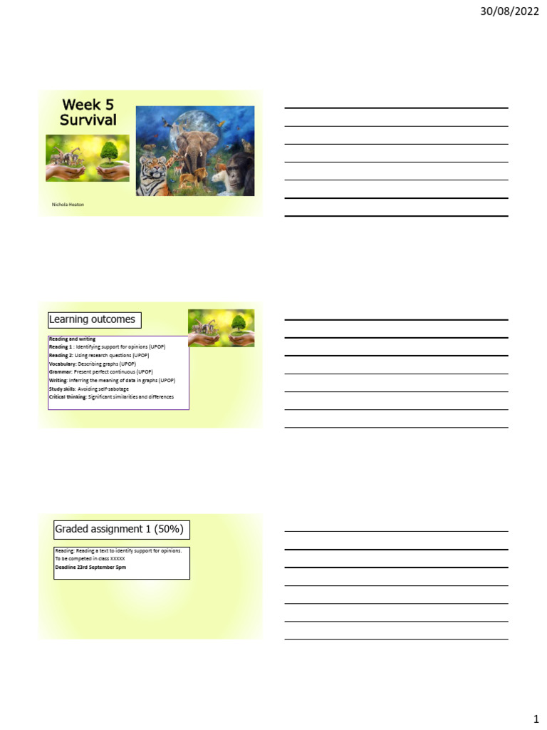 Slides Handout Week 5 Survival R&W | PDF | Rhinoceros | Thought