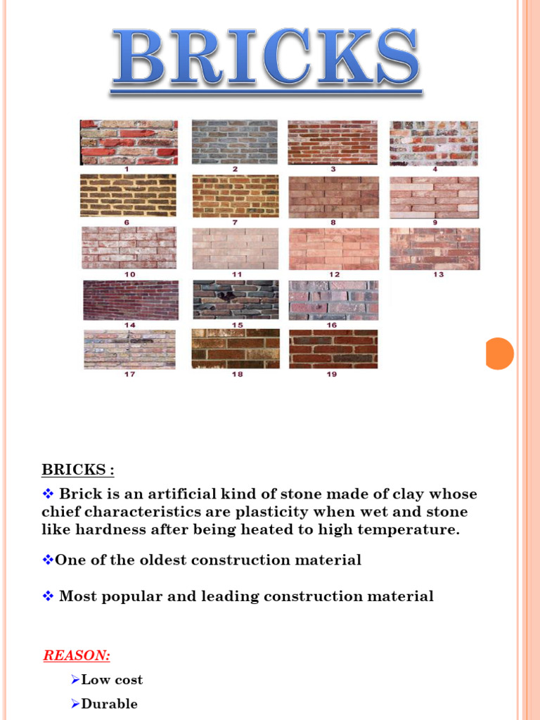 Bricks ppt | PDF | Brick | Lime (Material)