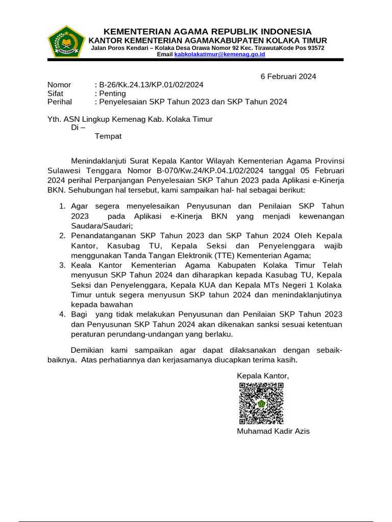 Penyelesaian SKP Tahun 2023 Dan SKP Tahun 2024 | PDF