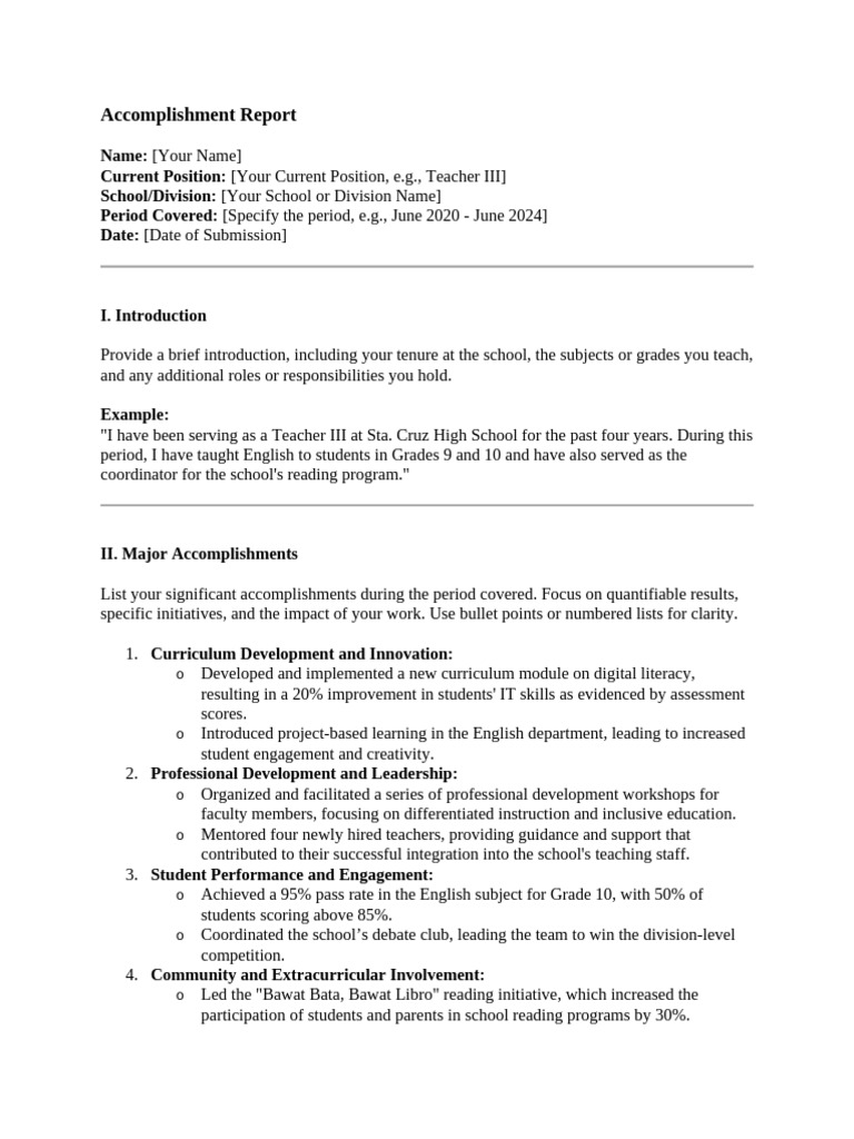 ACCOMPLISHMENT REPORTS | PDF | Schools | Curriculum