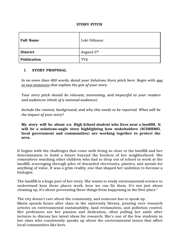 Story Pitch | PDF