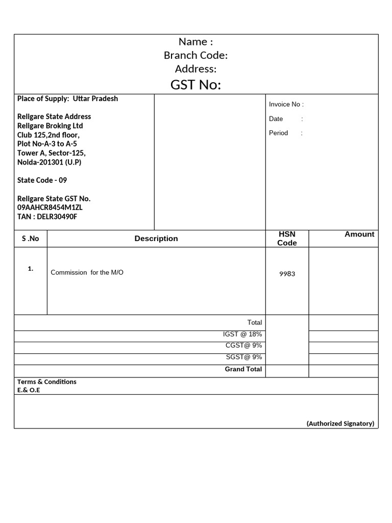 Invoice Format GST Registered | PDF