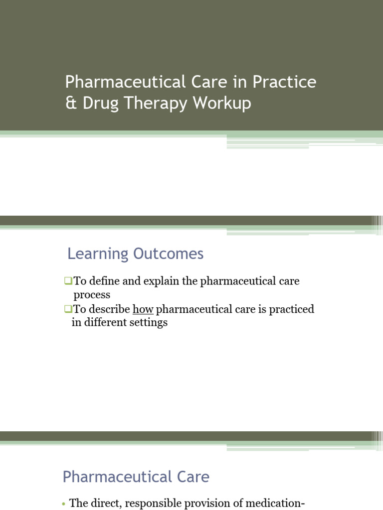 Pharmaceutical Care Process Overview | PDF | Pharmacy | Therapy