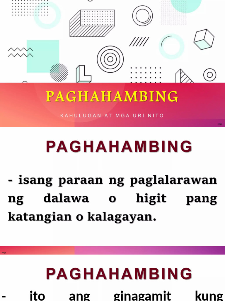 Uri NG Paghahambing | PDF
