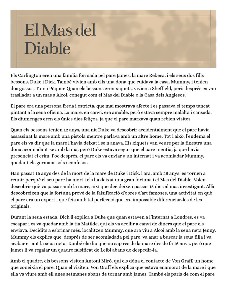 El Mas Del Diable | PDF