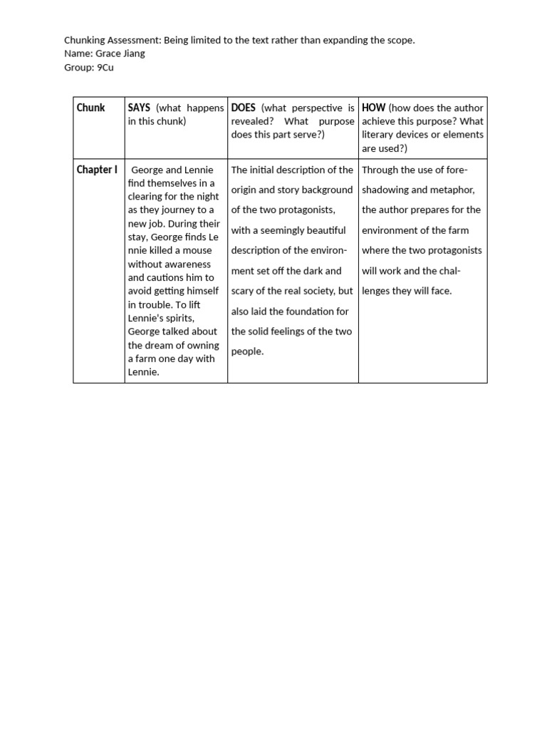 Chunking Assessment | PDF
