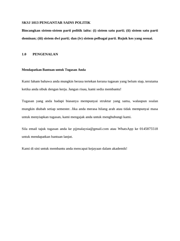 Sksj 1013 Pengantar Sains Politik+8 | PDF