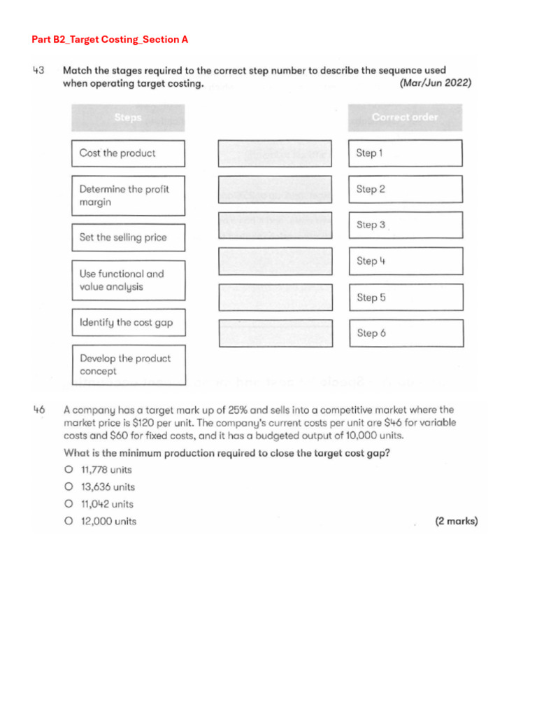 W1 - Part B2-3-4 - Target, Life Cycle, Throughput | PDF