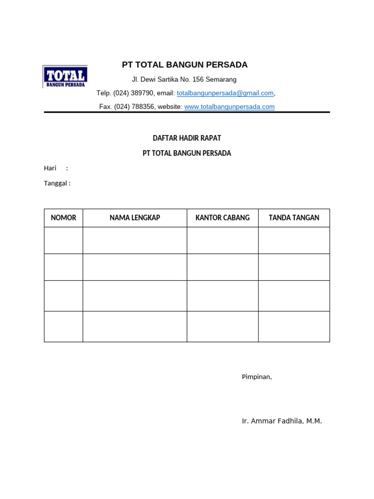 PT Total Bangun Persada | PDF