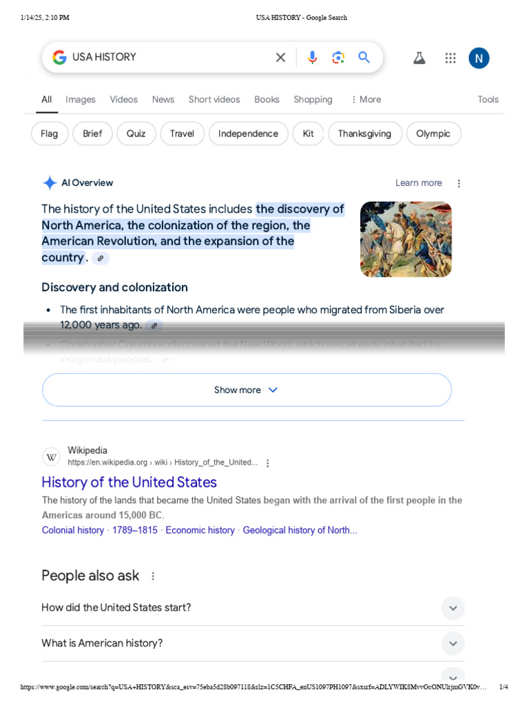 Overview of U.S. History Timeline | PDF | The United States