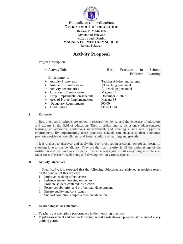 SLAC-Activity-Proposal-best Practices | PDF | Learning