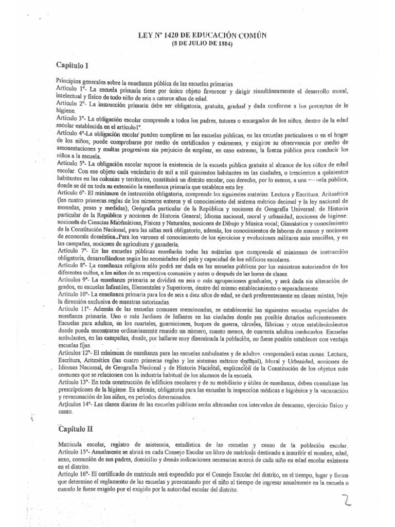 Ley 1420 | PDF