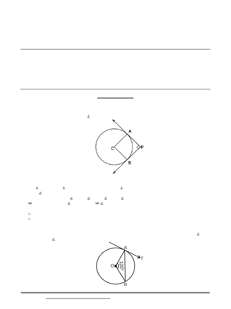 maths-class-x-chapter-10-circles-practice-paper-08-2024-answers | PDF | Circle | Perpendicular