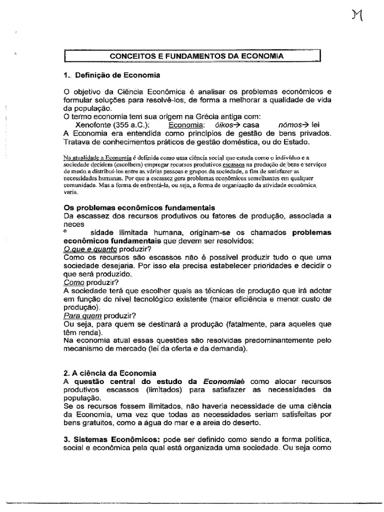 Conceitos e Fundamentos Da Economia | PDF