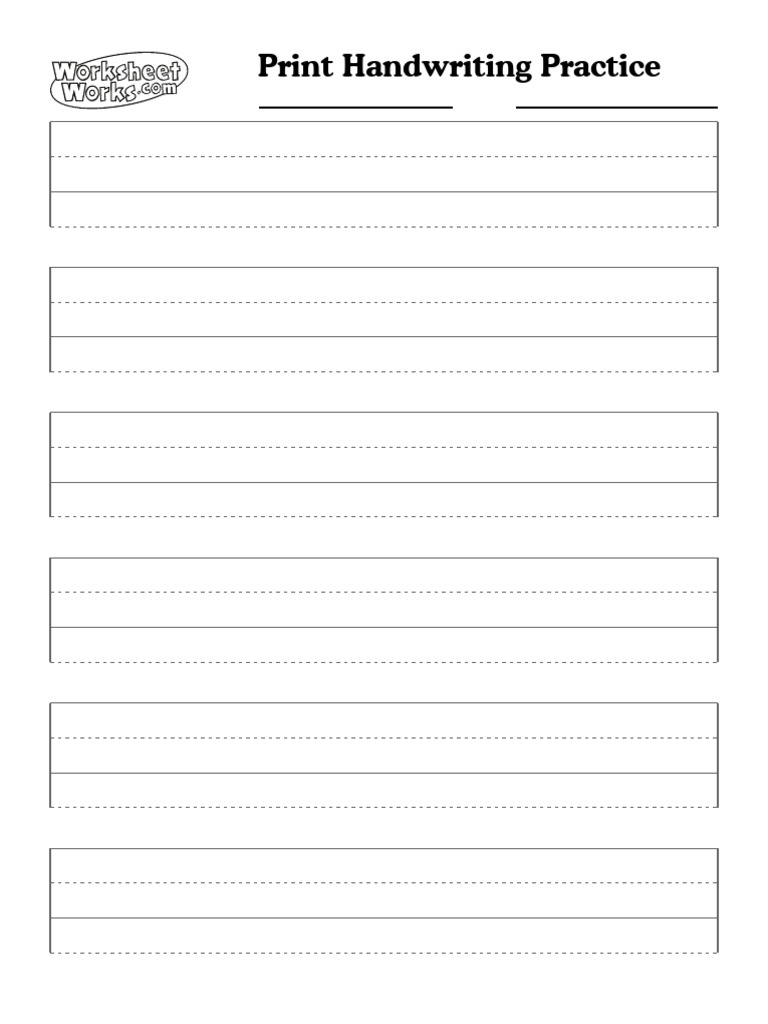 WorksheetWorks Print Handwriting Practice 1 | PDF