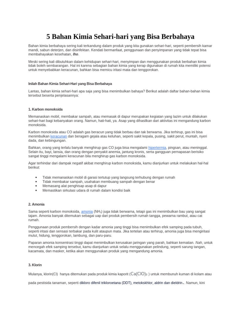 Bahan Kimia Di Sekitar Kita | PDF