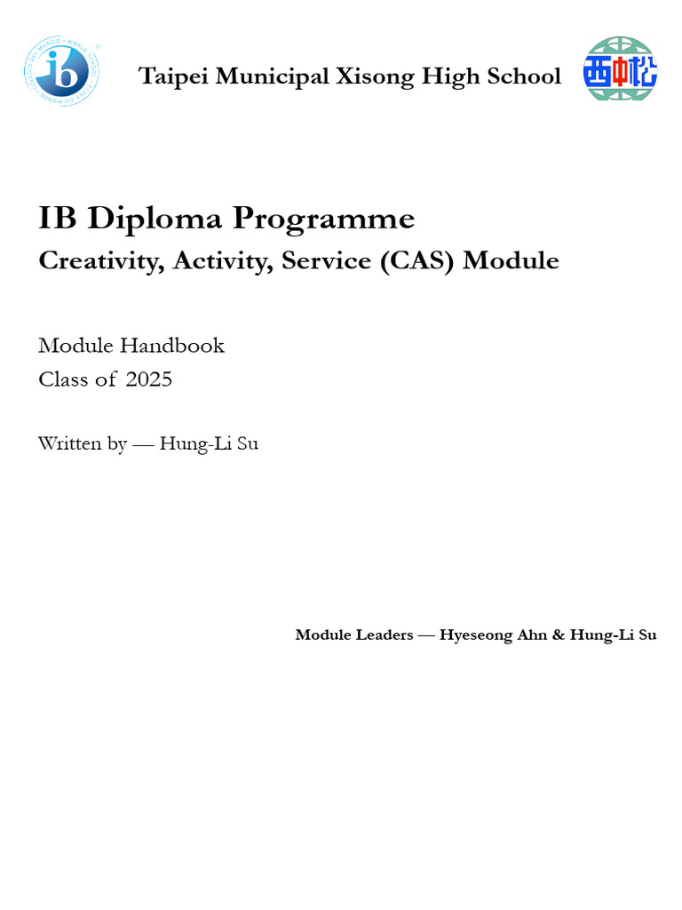 IB CAS Module Handbook 2025 | PDF | Learning | Creativity