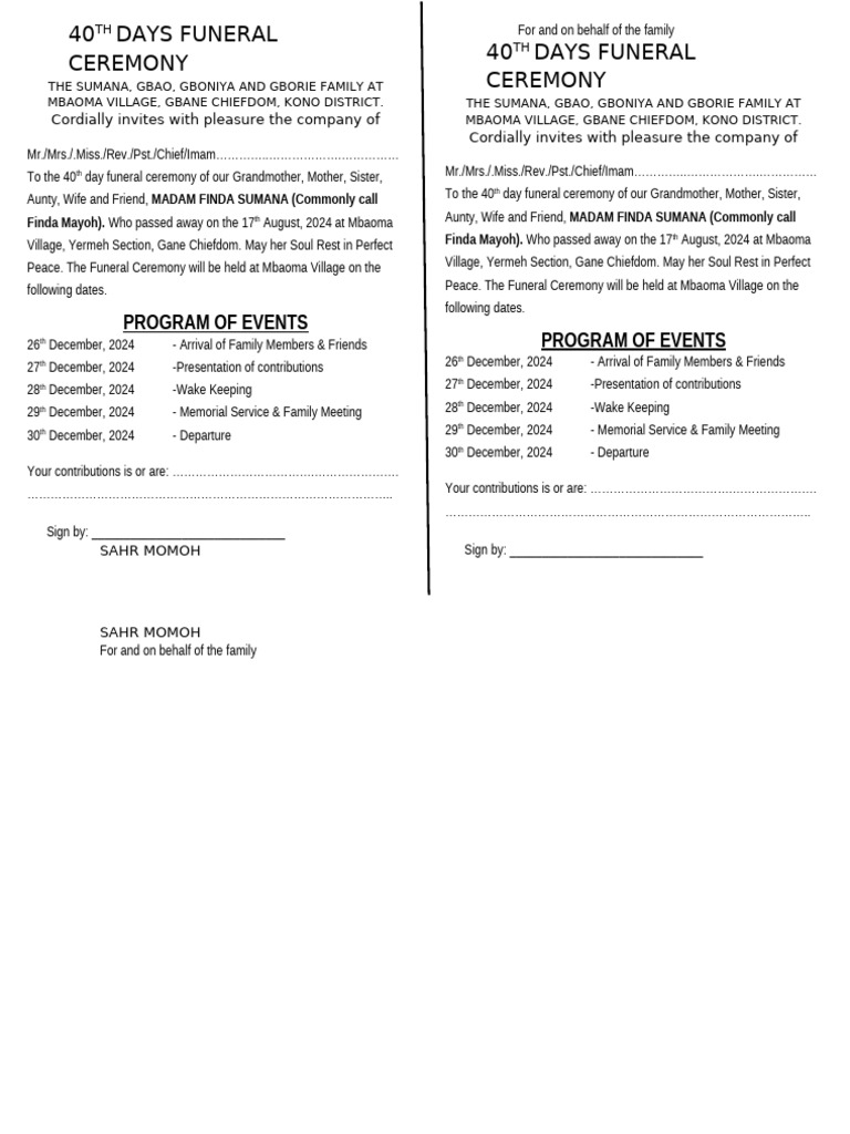 40th Day Funeral Ceremon1 | PDF