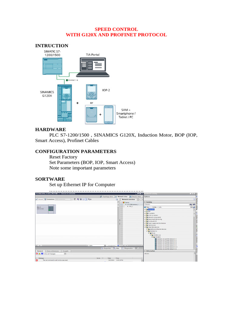 SPEED CONTROL WITH G120X AND PROFINET PROTOCOL | PDF