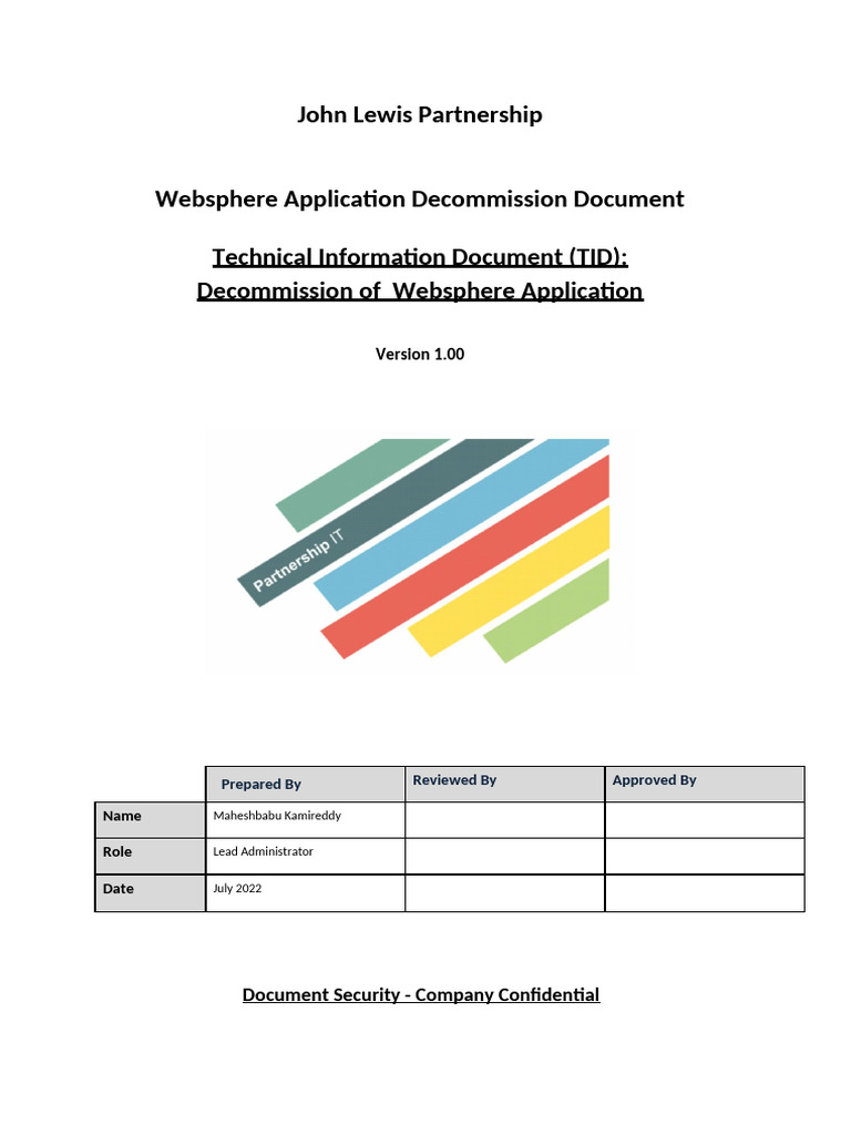 Websphere Decommission Document | PDF | Java Virtual Machine | Computer Engineering