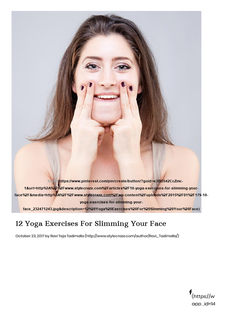 12 Yoga Exercises For Slimming Your Face | PDF | Face | Mouth