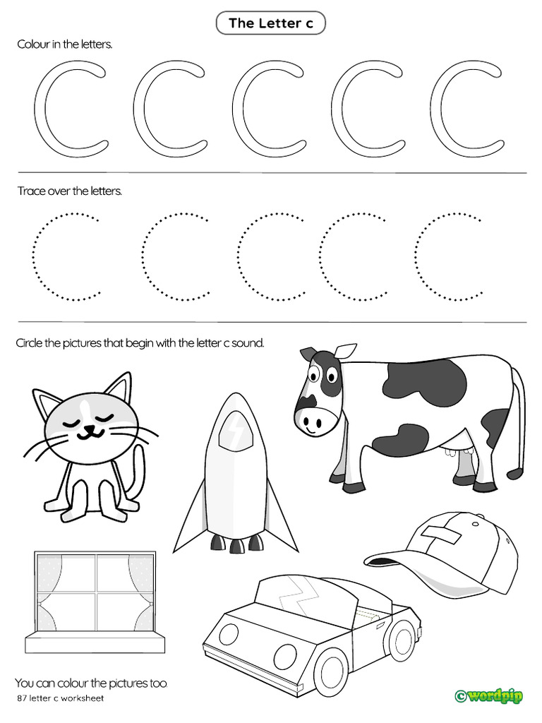 Wordpip087 Letter c Worksheet 1 | PDF