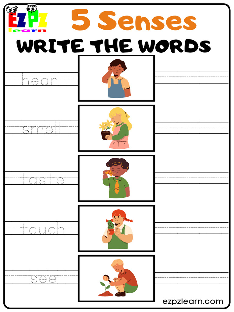 5 Senses Write The Word | PDF