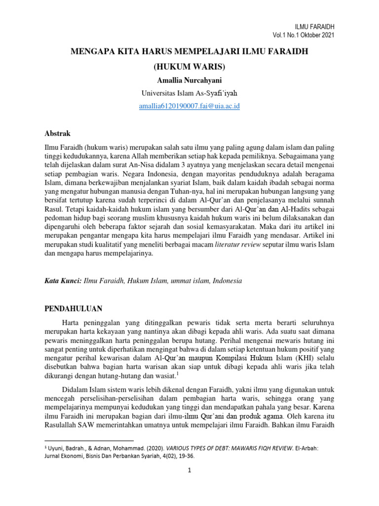 Mengapa Kita Harus Mempelajari Ilmu Fara | PDF