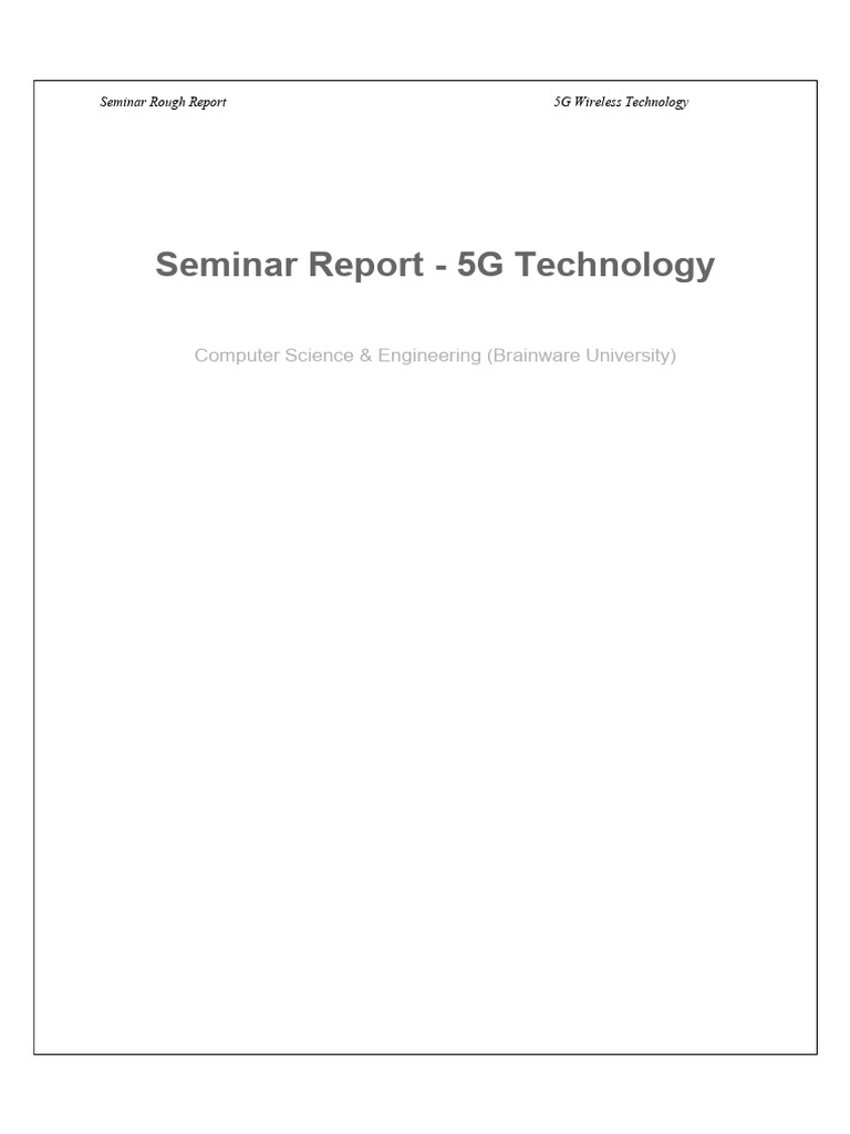 Seminar Report - 5G Technology | PDF | 4 G | Wireless Lan