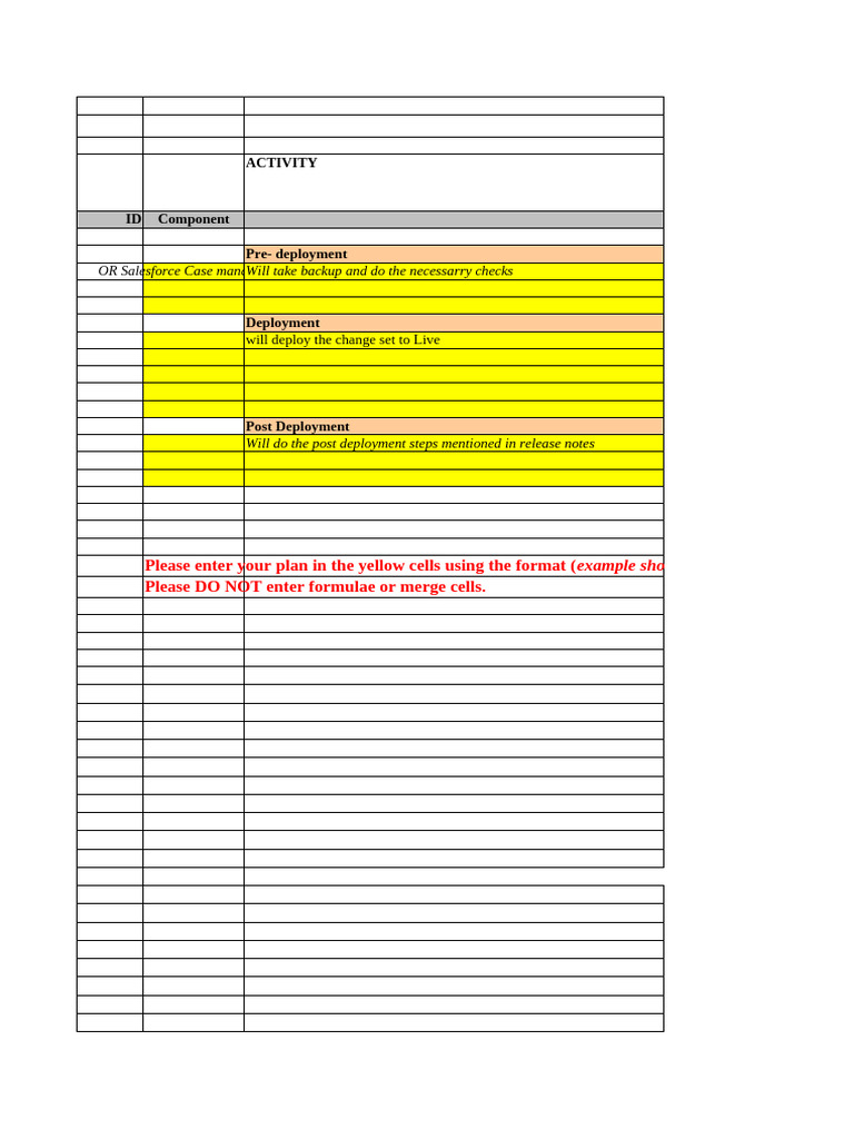 Releases Deployment Plan Template - R5750 | PDF