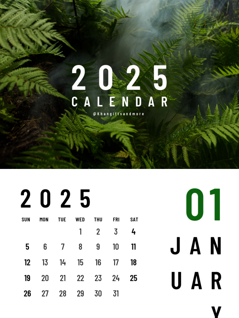 Copy of Green Simple Modern Minimal Personal Wall Calendar_20241218 ...