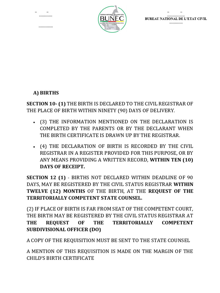 Innovations in Civil Registration Law 2024 | PDF | Birth Certificate ...