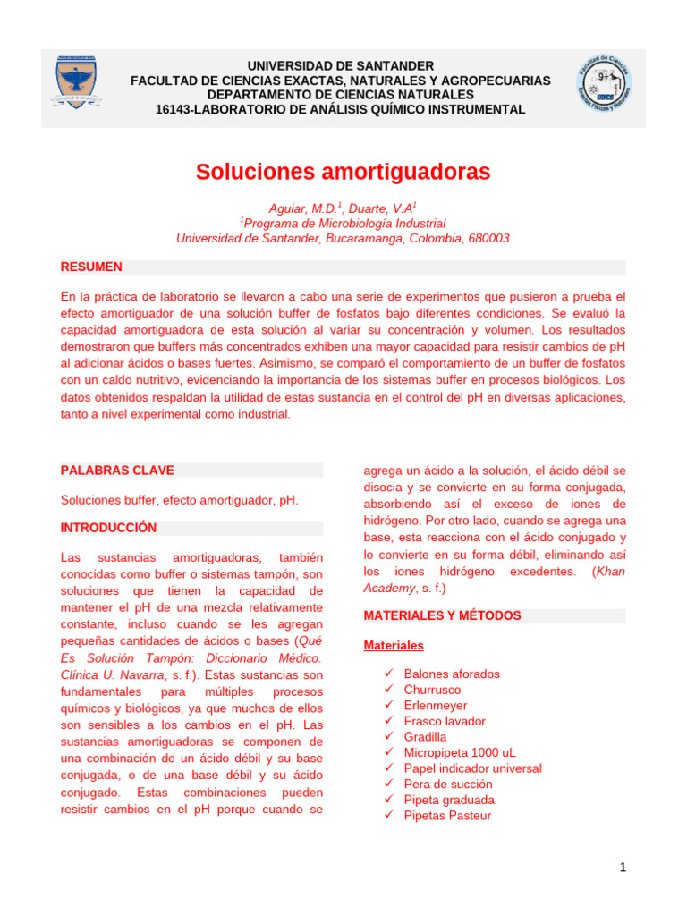 Informe 3. Soluciones Amortiguadoras | PDF | Solución tampón | Ph