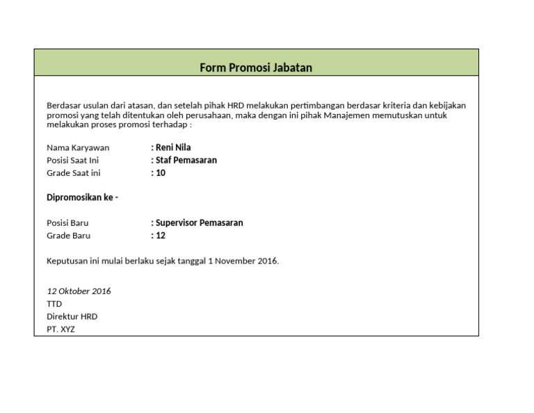 Form 18 - Promosi Jabatan | PDF