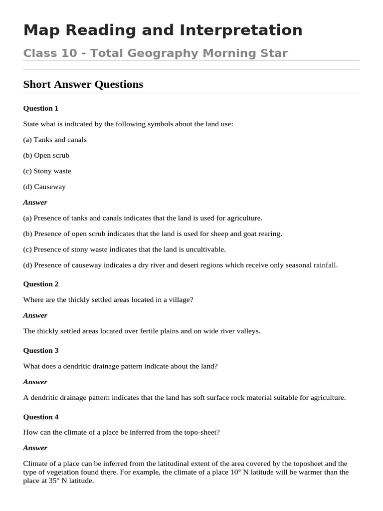 Map Reading & Interpretation Guide | PDF | Rain | Physical Geography