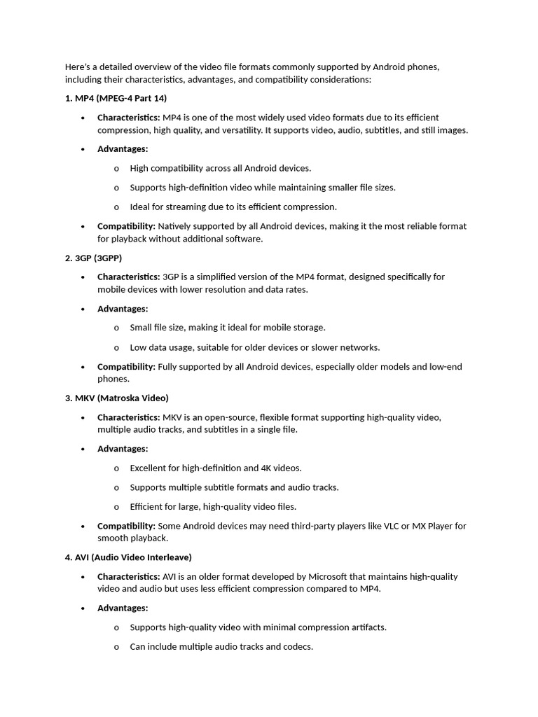 videoformats | PDF | Multimedia | Digital Technology