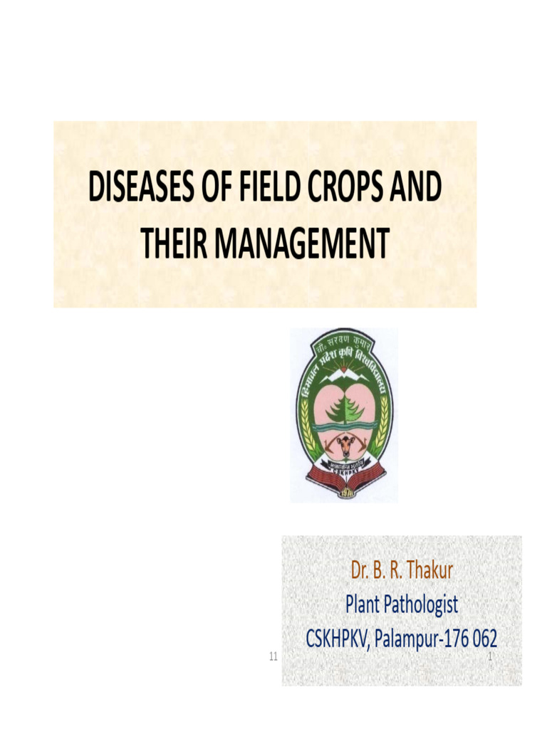 9.diseases of Field Crops and Their Management | PDF | Botany | Mycology