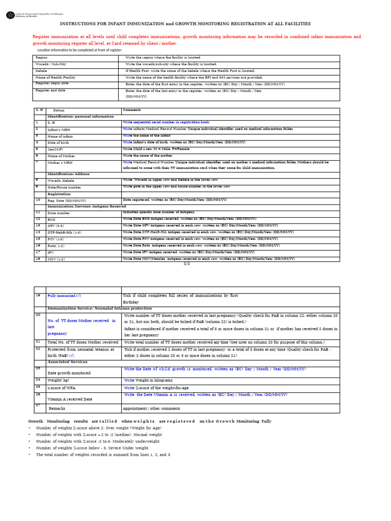 11.infant Imm Reg Instruction Final | PDF | Medical Specialties | Immunology
