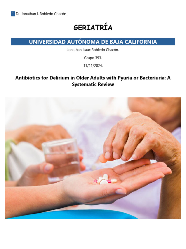 Jonathan Isaac Robledo Chacón 1277771 - Antibiotics For Delirium | PDF | Especialidades Medicas ...