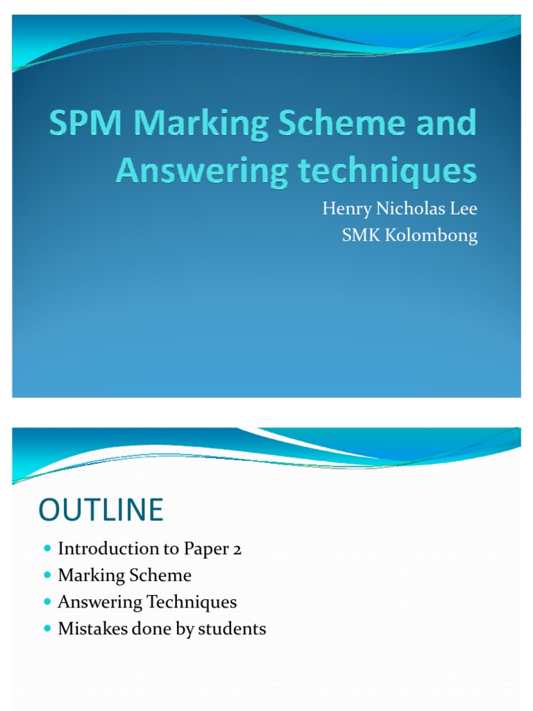 SPM English Paper 2 Marking Scheme | PDF | Question | Reading Comprehension
