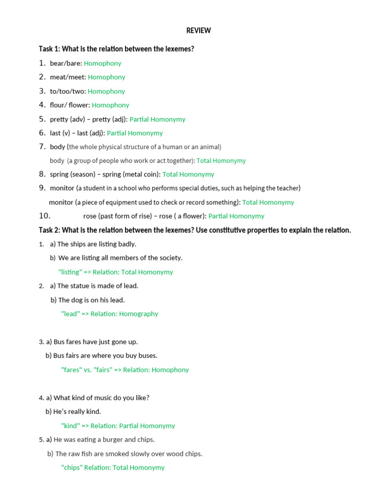 ) 2100836 - Review Chapter 1,2,3 - 2023 | PDF | Semantics | Lexicon