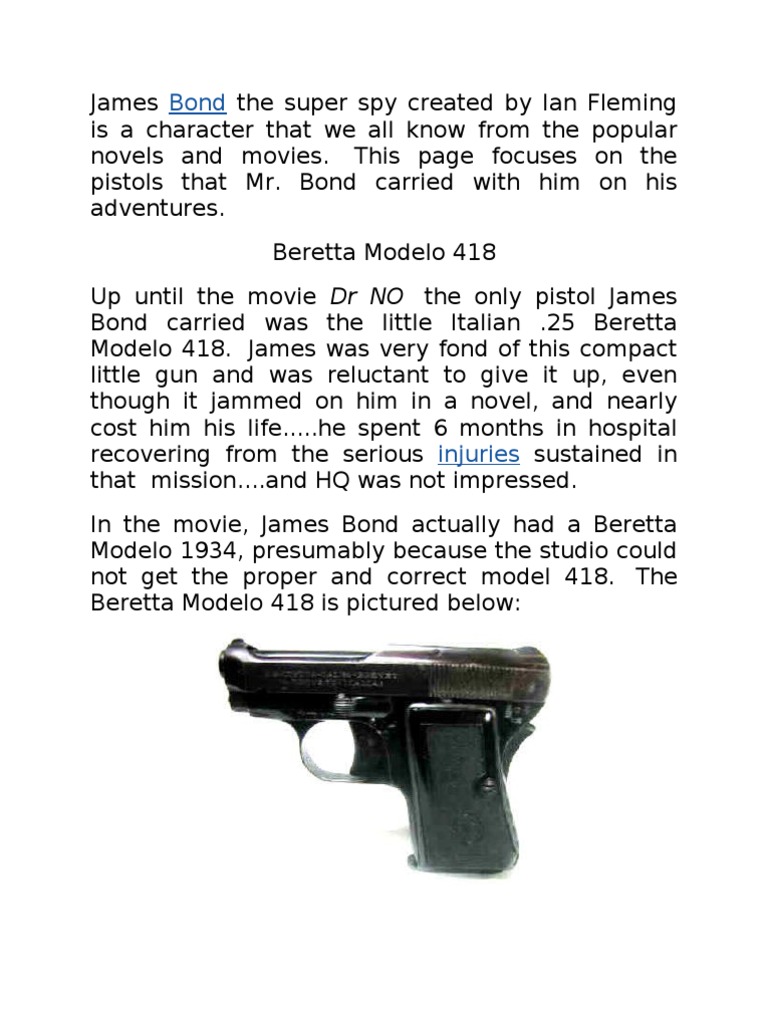 James Bond Firearms | PDF | Revolver | Handgun