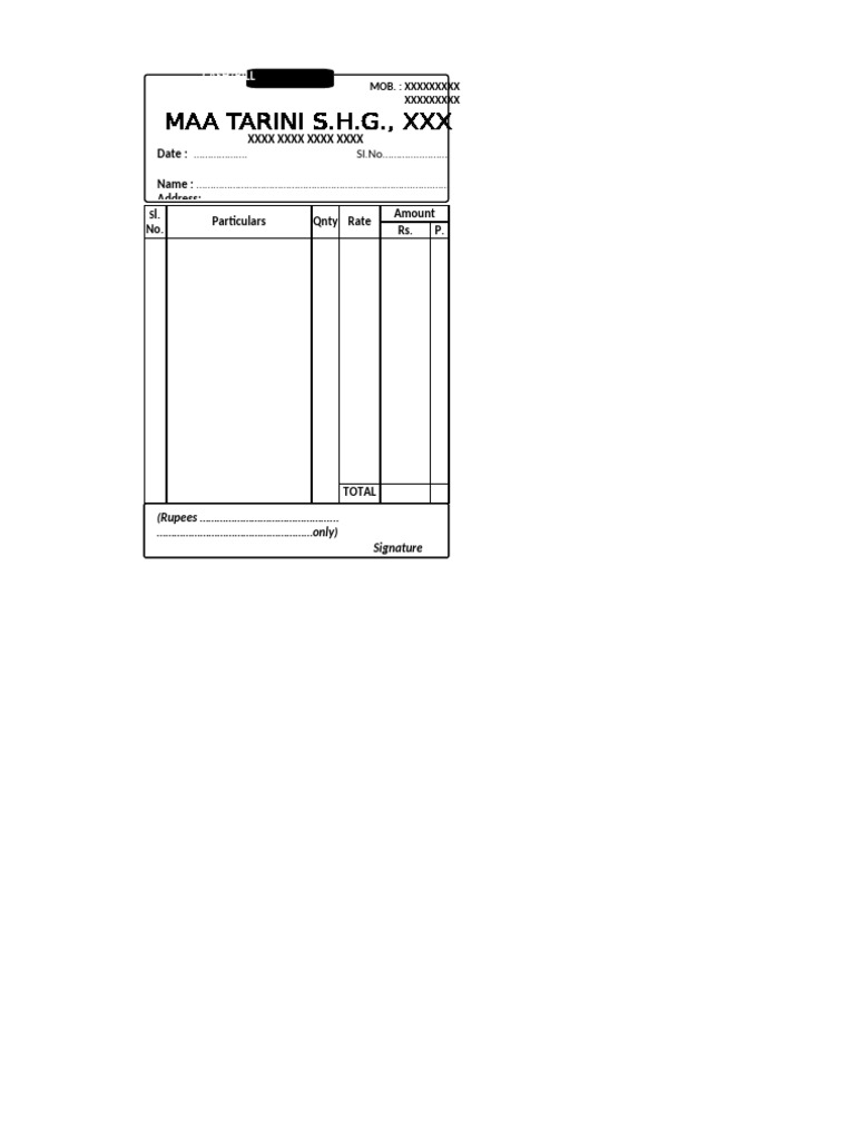 Bill Format (Draft) 1 | PDF
